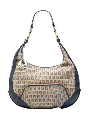 Fendi Zucchino Canvas Chef Hobo Bag - Blue