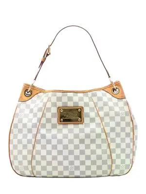 LOUIS VUITTON 2008 Damier Azur Galliera Pm Shoulder Bag - White