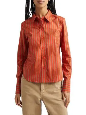 Marimekko Innota Piccolo Stretch Cotton Shirt - Orange
