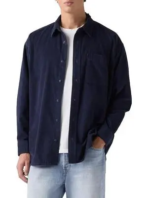 LEVI'S Loose Fit Cotton Button-up Shirt - Navy Blazer