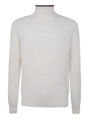 Zegna Pure Wool High Neck Sweater - White