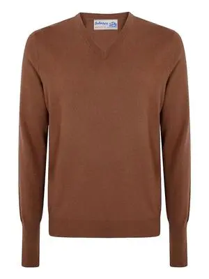 BALLANTYNE V-neck Cashmere Pullover - Brown