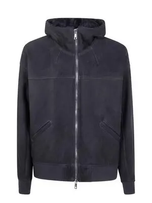 GIORGIO BRATO Mutton Velour Oversized Hooded Sweatshirt - Black
