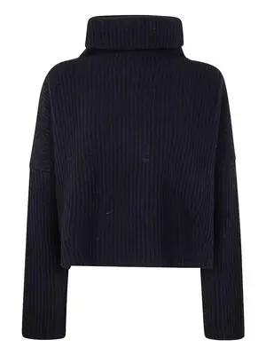 NUUR Ribbed Turtleneck Pullover - Black