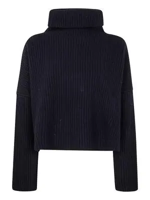 NUUR Ribbed Turtleneck Pullover - Black