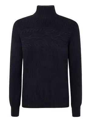 Zegna Wool High Neck Sweater - Black