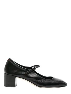 AeydĒ Aline Nappa Leather Mary Jane Pumps - Black