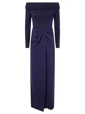 Ralph Lauren Sakaris Long Sleeve Gown - Blue