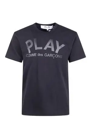 Play Comme Des Garcon Logo Print T-shirt - Black