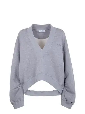 Attico V Neck Sweatshirt - Gray