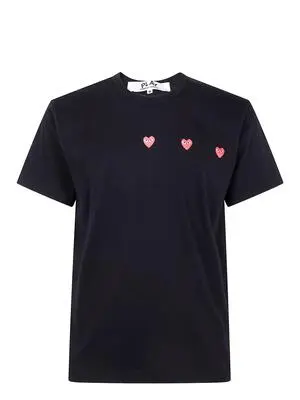 Play Comme Des Garcon Logo Print T-shirt - Black