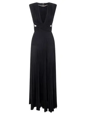 Elisabetta Franchi Lurex Sleeveless Gown - Black