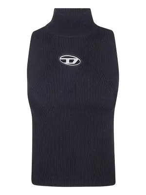 DIESEL Sleeveless Ribbed Top - Black