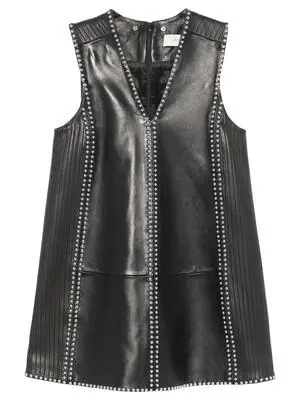 GOLDEN GOOSE Journey V-neck Nappa Studs Dress - Black