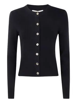 Michael Kors Merino Crew Neck Cardigan - Black