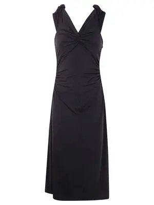 Michael Kors Off-shoulder Twist Midi Dress - Black