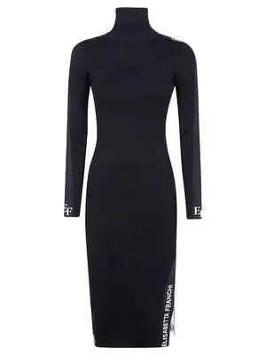 Elisabetta Franchi Long Sleeve Knitted Dress - Black