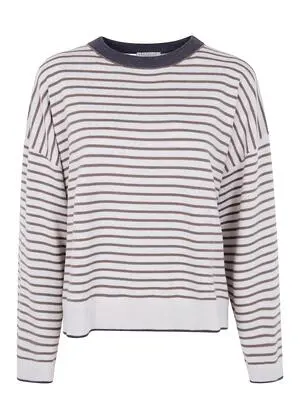 BRUNELLO CUCINELLI Striped Boatneck Sweater