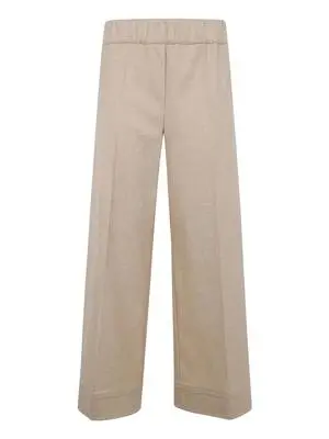 D.exterior Wide Leg Flannel Trousers - Beige