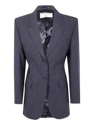 Filippa K Hourglass Pinstripe Blazer - Gray