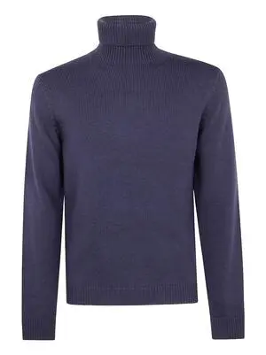 NUUR Long Sleeve Turtleneck Sweater - Blue