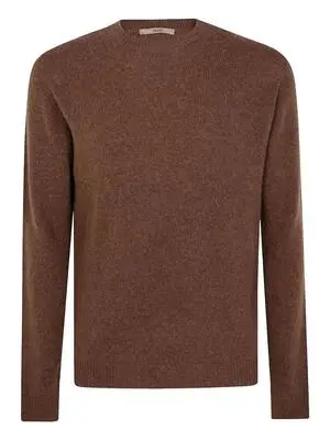 NUUR Long Sleeve Round Neck Sweater - Brown