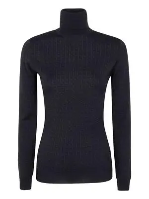 Elisabetta Franchi Logo Turtleneck Sweater - Black