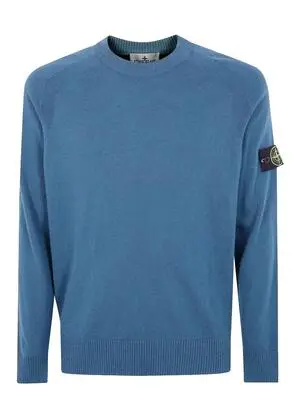Stone Island Light Rws Geelong Wool Crew Neck - Blue