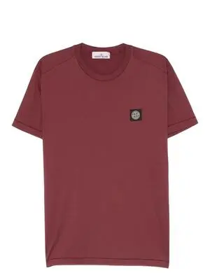 Stone Island 60/2 Cotton Jersey Garment Dyed Ss T-shirt - Red