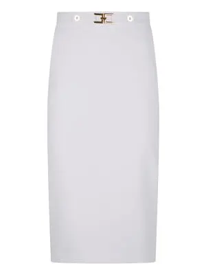 Elisabetta Franchi Pencil Logo Skirt - White