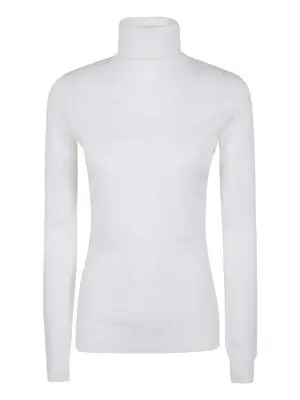 Elisabetta Franchi Logo Turtleneck Sweater - White