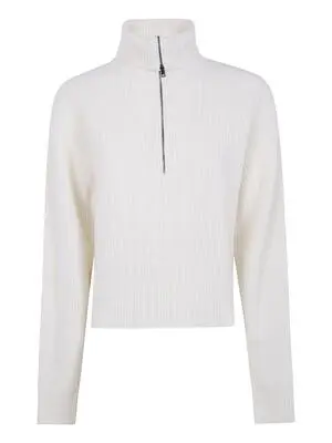 Max Mara Nadar Half-zip Sweater - White