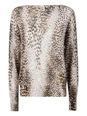 TWINSET Printed Round Neck Sweater