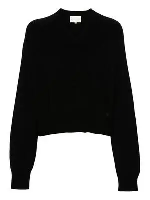 Loulou De Saison Anzor Lds V Neck Boxy Sweater - Black