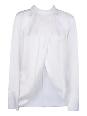 Balmain Draped Silk Blouse - White