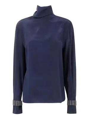 Brunello Cucinelli Turtleneck Blouse - Black