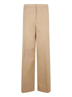 JIL SANDER Wide Leg Trousers - Beige