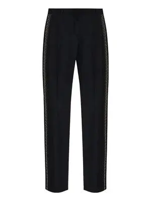 Versace Evening Pant Responsible Wool Grain Di Poudre Softer Hand - Black