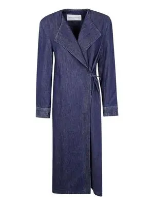 Dries Van Noten Rivla Denim Coat - Blue