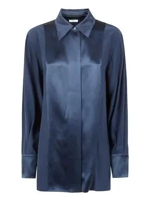 JOSEPH Silk Satin Blouse - Blue
