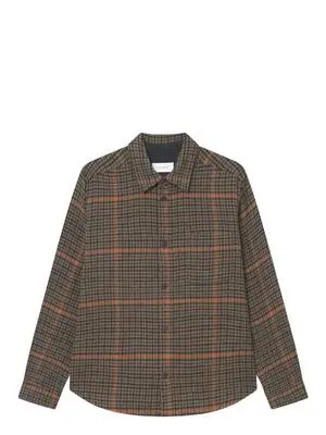 LES DEUX Kody Houndstooth" Overshirt - Brown