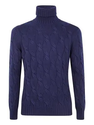 BARBA NAPOLI Turtleneck Sweater - Blue