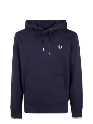 Fred Perry Tipped Hooded Sweatshirt - Blue