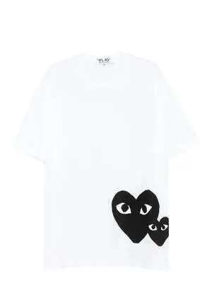Play Comme Des Garcon Heart Logo Oversized T-shirt - White