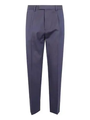 Zegna Cotton And Wool Trousers - Black