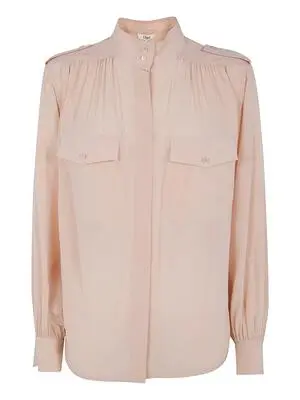 Chloé Pockets Classic Turtleneck Shirt - Pink