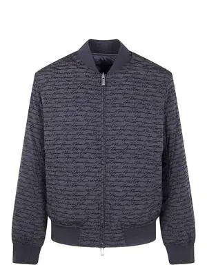 Emporio Armani Printed Bomber Jacket - Black