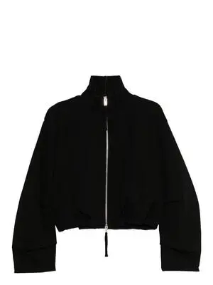 THOM KROM High Neck Cropped Jacket - Black