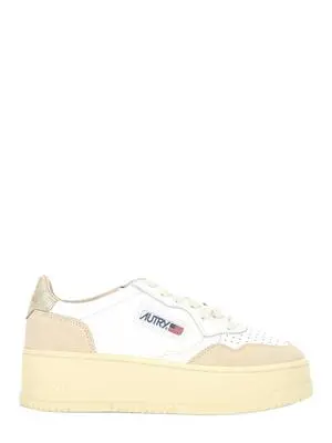 AUTRY Platform Low Suede Sneakers - White