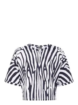 Balmain Zebra Print Crop T-shirt - Black